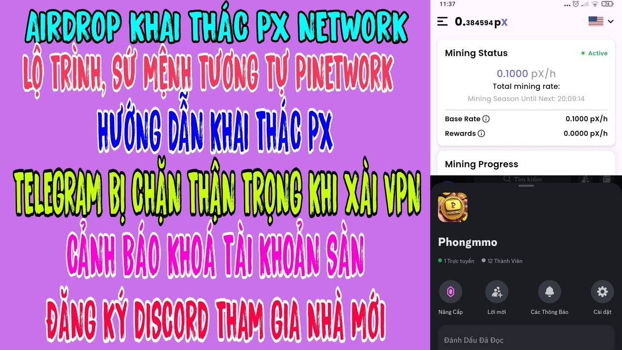 PX Network- Hướng dẫn khai thác, tổng cung 80M, tương tự Pi| Cảnh báo ...