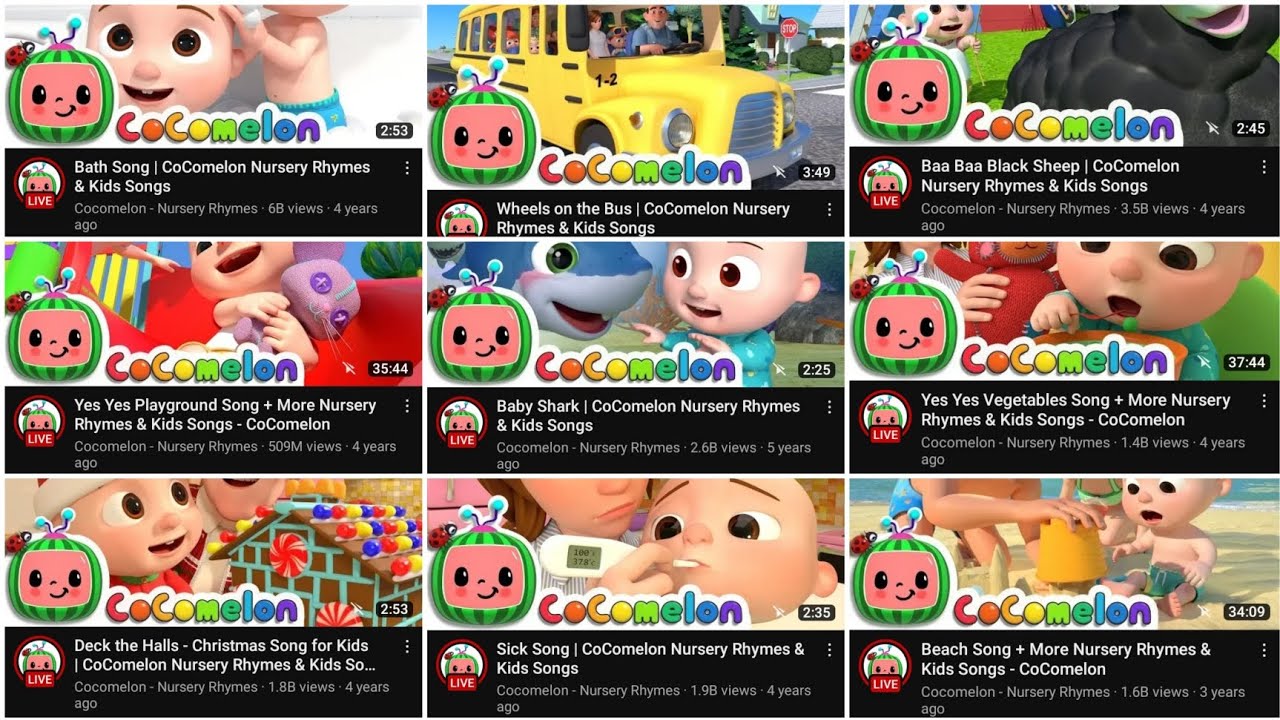 50 most popular videos of - CoComelon - YouTube