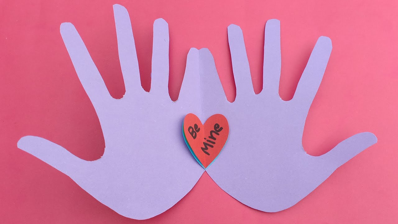 Hand holding heart | How to make hand holding a heart || paper hand ...