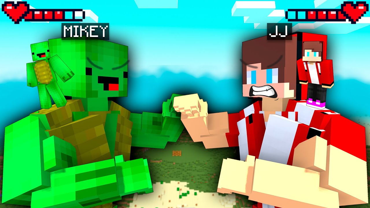 JJ vs Mikey Giant Titan Fight Battle - Maizen Minecraft Animation - YouTube