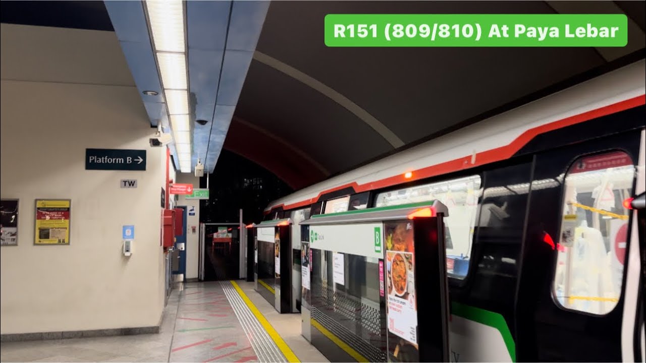 [Door Testing!][SMRT] R151 (809/810) at Paya Lebar(TWD) - YouTube