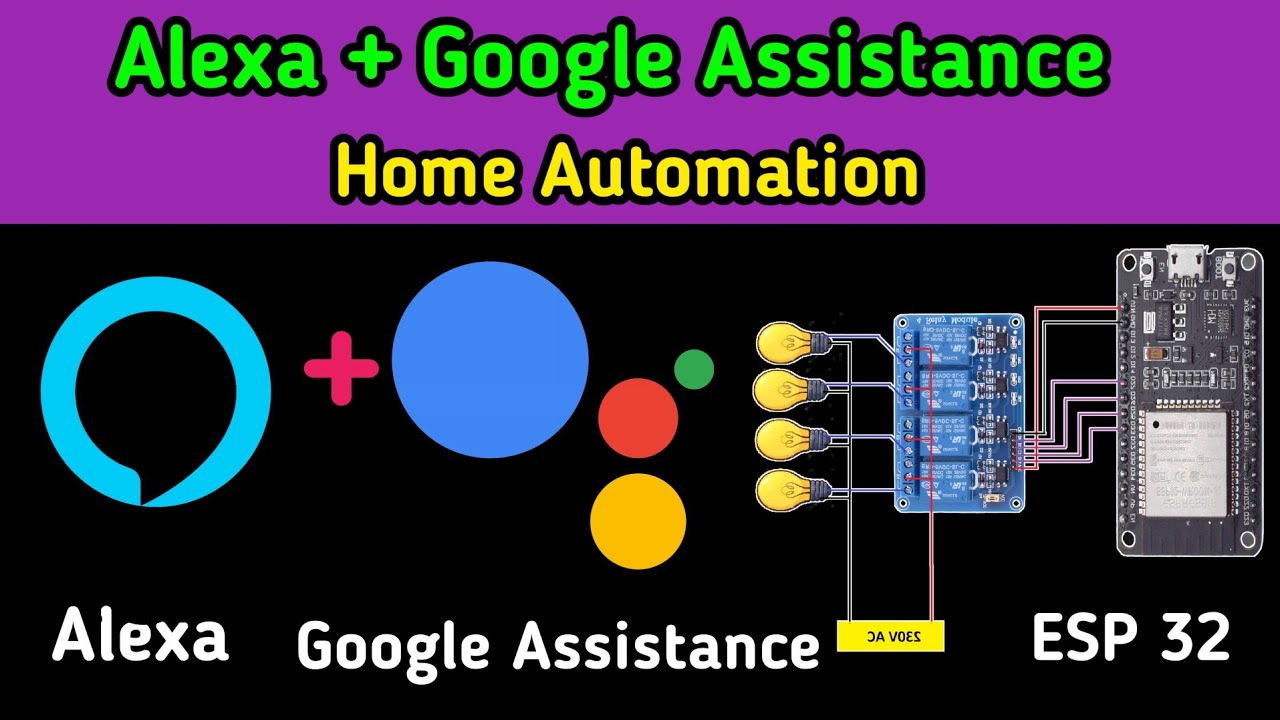 Smart Home with Google Assistant & Alexa using NodeMCU ESP32 (Manual ...