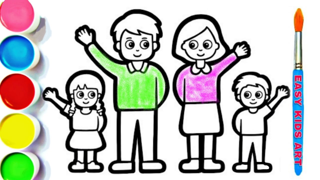 Nuclear Family Drawing Easy