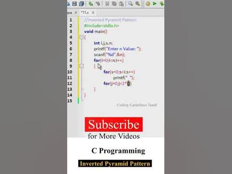 Inverted Pyramid Pattern in C Programming - YouTube