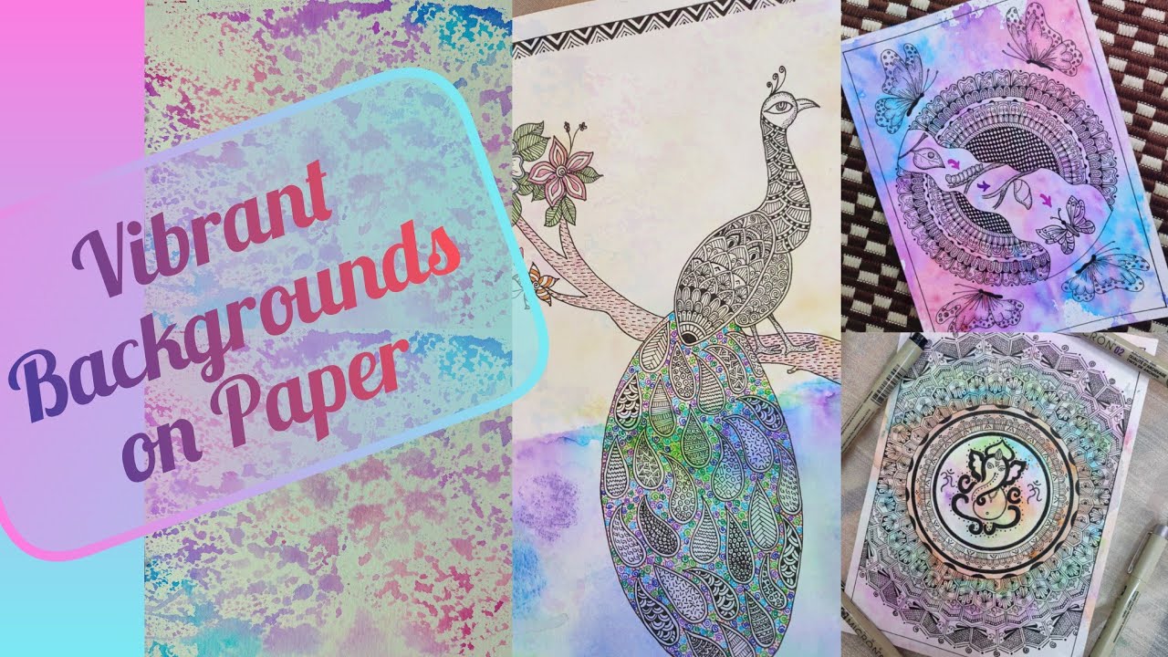 Creating rainbow background on paper | Easy DIY | Vibrant artistic ...