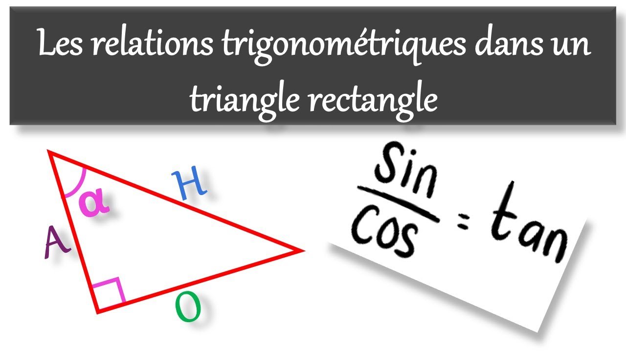 Relations trigonométriques dans un triangle rectangle - YouTube