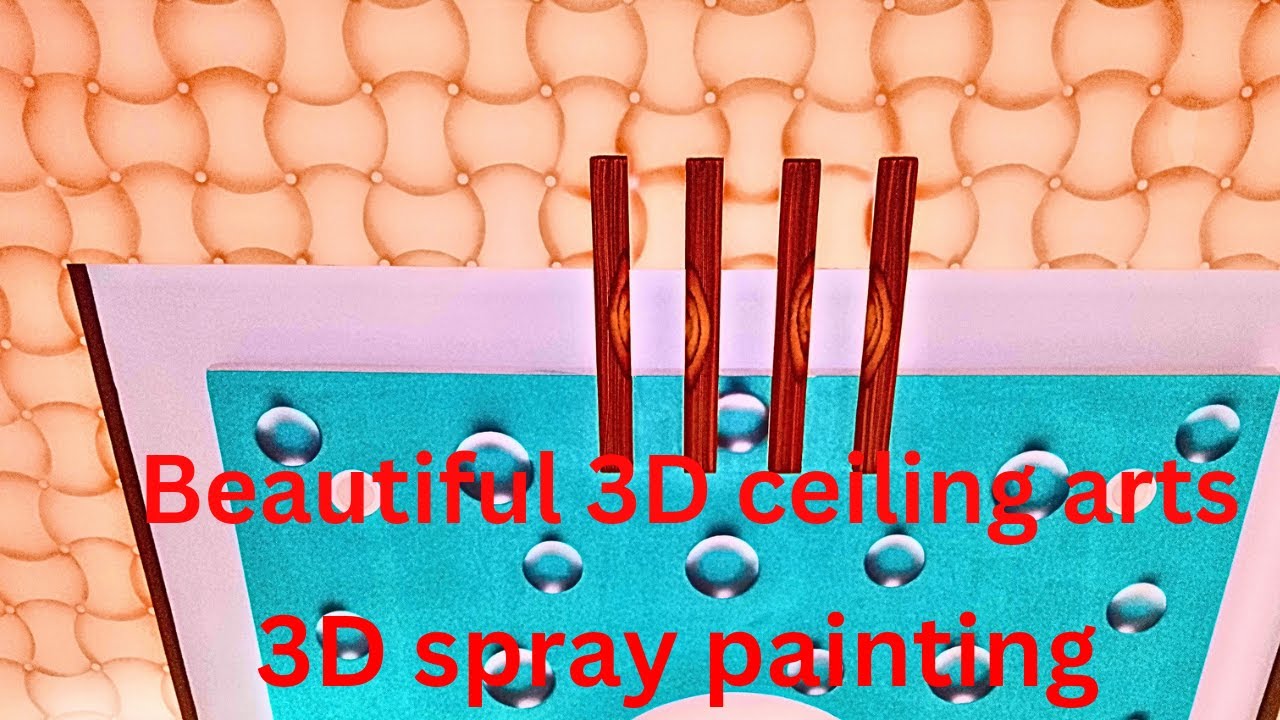3D ceiling paint||How to paint ceiling 3D design||سیلنگ پینٹ کیسے3D ...