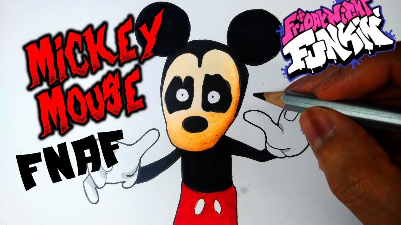 como DIBUJAR a MICKEY MOUSE FNAF de FRIDAY NIGHT FUNKIN | PASO a PASO ...