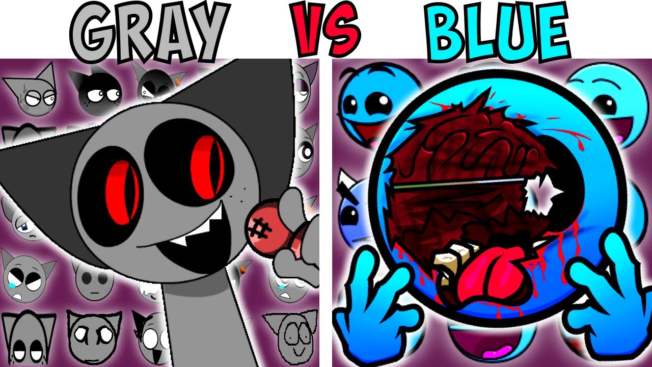 ALL GRAY VS BLUE TEST | FNF Character Test | Gameplay VS Playground ...