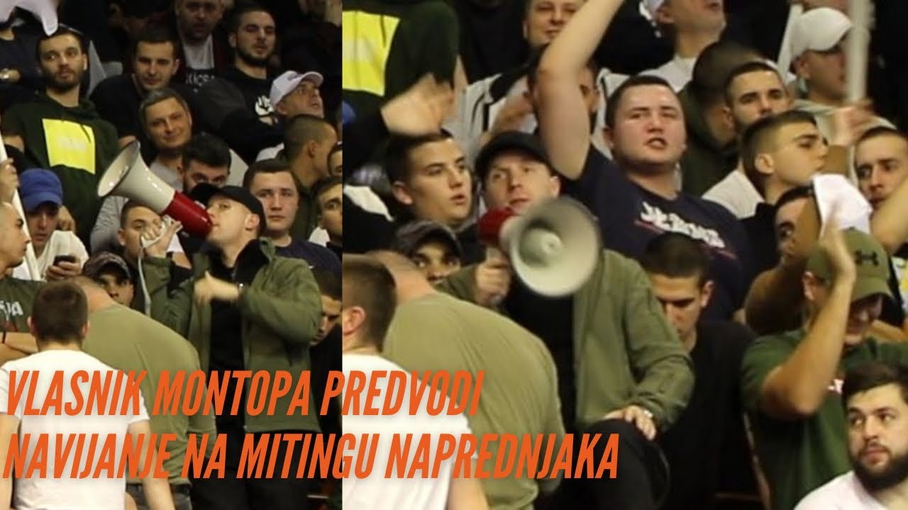 Marko Bosanac Boske predvodio navijanje na mitingu SNS-a u Novom Sadu ...