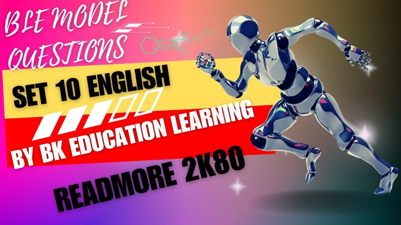 CLASS 8 BLE SET 10 ENGLISH MODEL QUESTION/By Bk education learning ...
