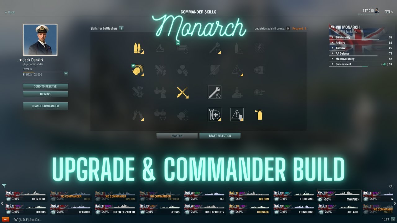 World of Warships - Monarch: Upgrade & Commander Build - YouTube