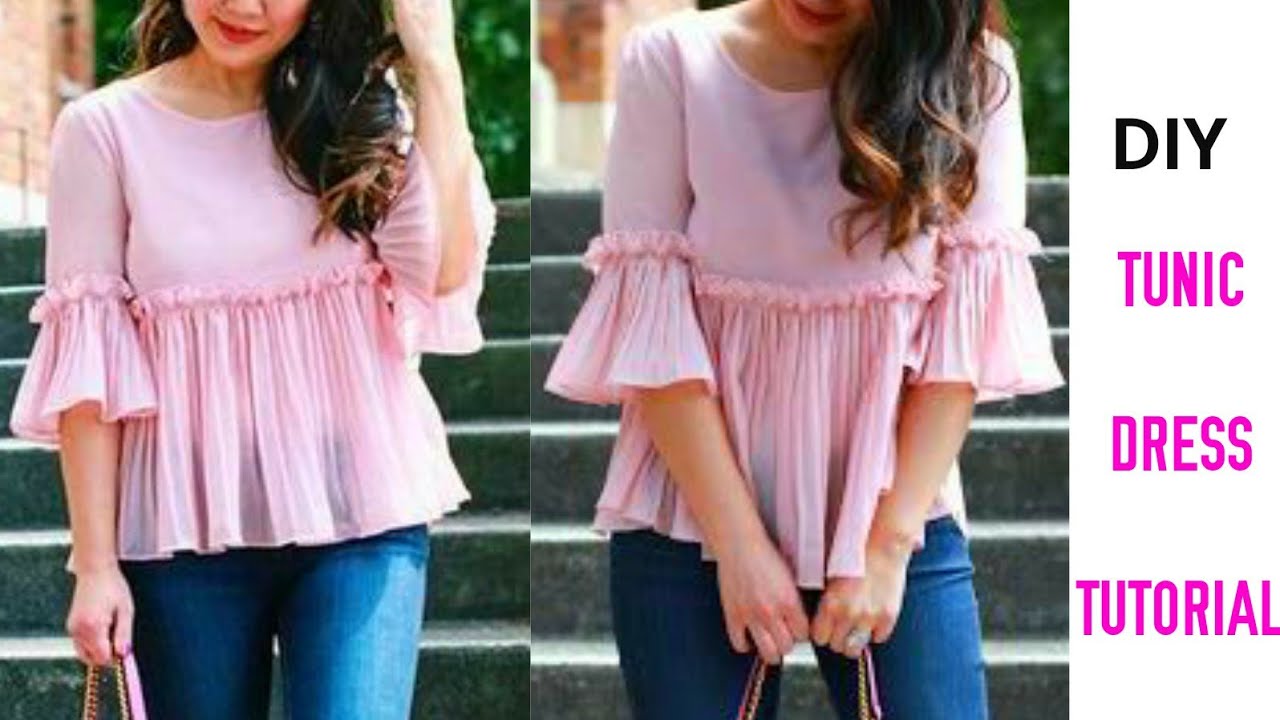 Latest short Dress top/tunic design cutting and stitching | SIMPLE AND ...