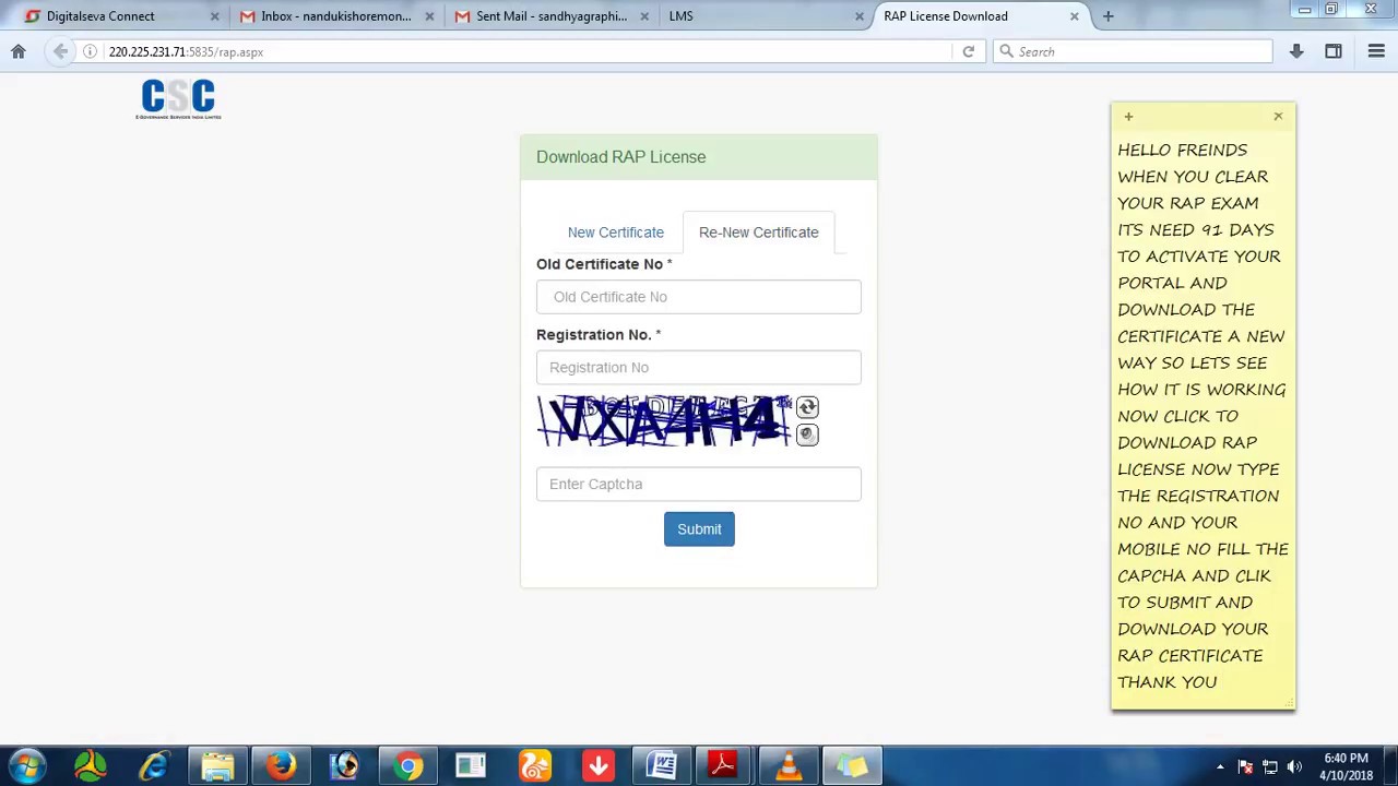 CSC NEW RAP CERTIFICATE DOWNLOAD EASILY STEP BY STEP - YouTube