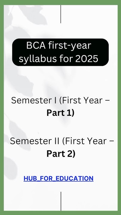 🔥 BCA 2025 Syllabus Explained in 60 Seconds! | Subjects, Semesters ...