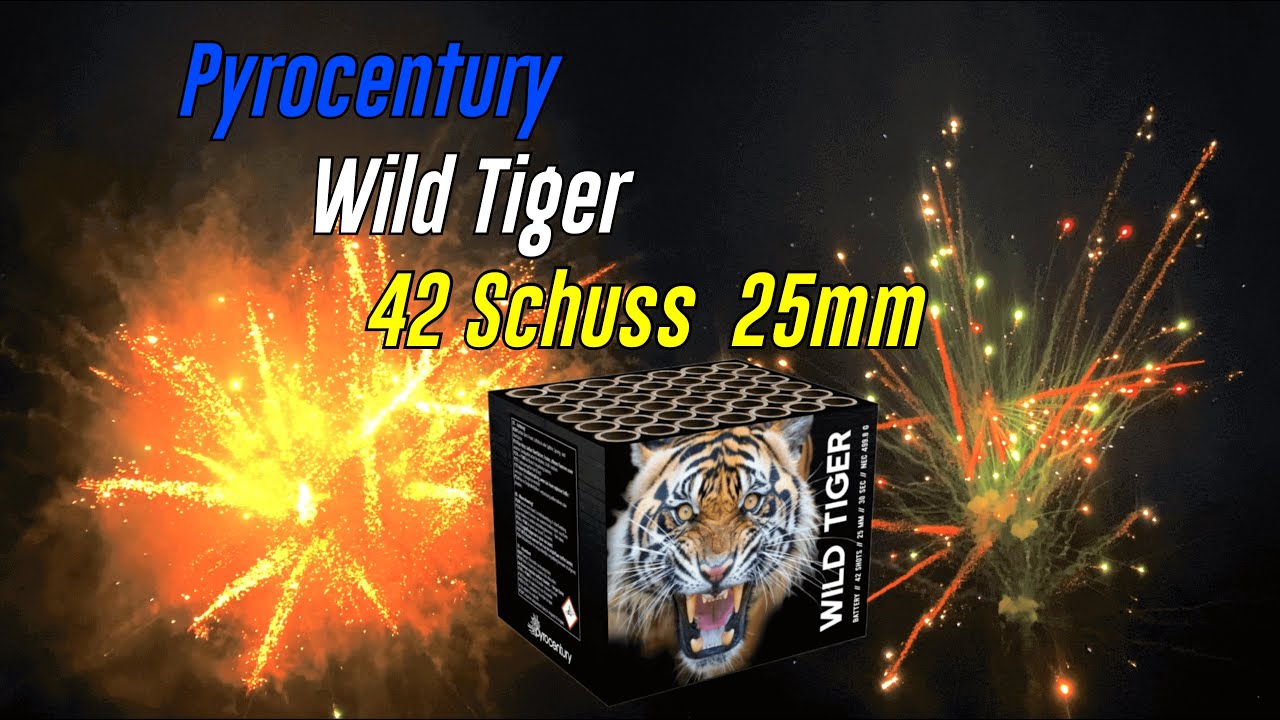 Pyrocentury - Wild Tiger 42 Schuss 25mm Salvenbatterie [4K/HDR] - YouTube