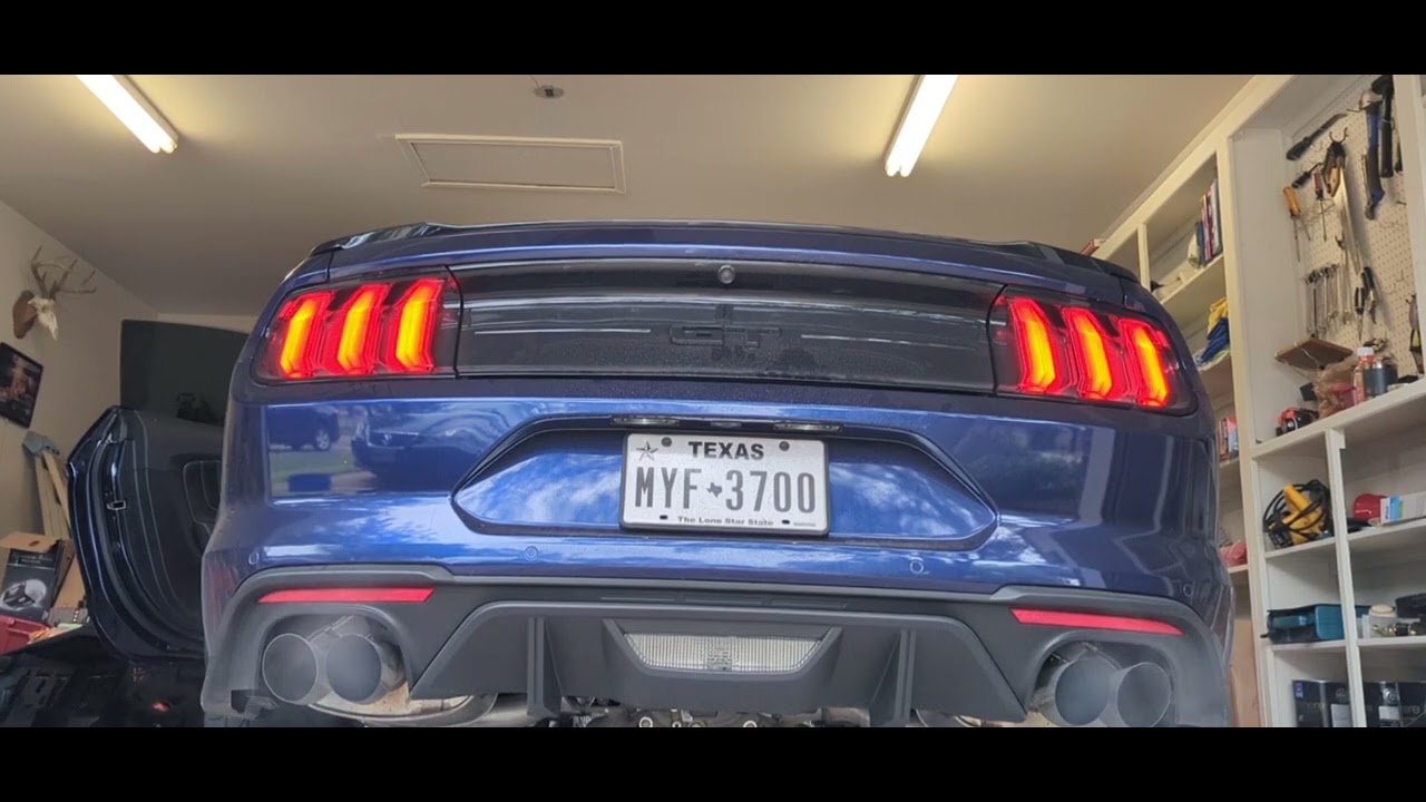 2019 Mustang GT Cold Start Active Exhaust Track Mode with Steeda X-Pipe ...