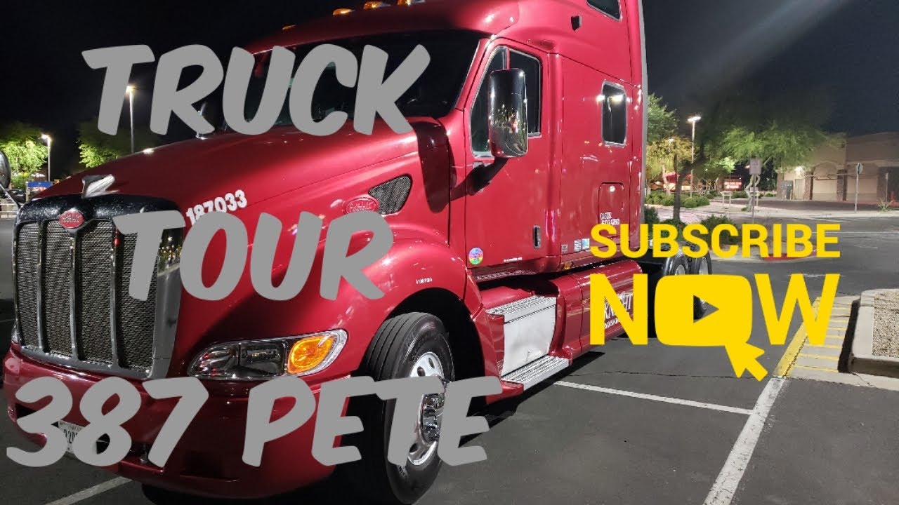 Quick truck tour Pete 387.truck driving,truck driver,Pete 387 - YouTube