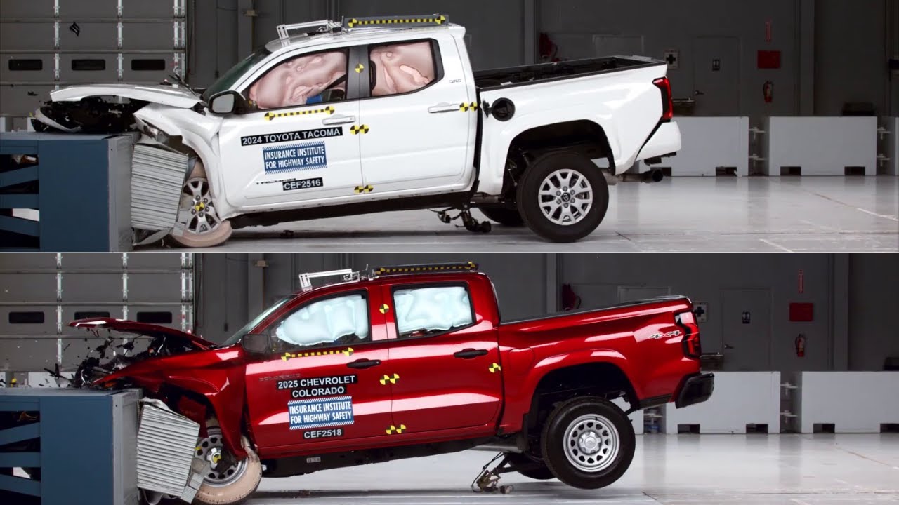 Toyota Tacoma Vs Chevy Colorado crash test - YouTube