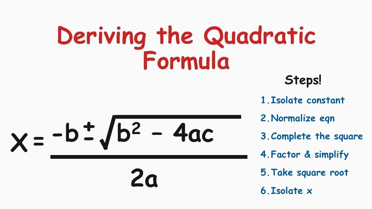 How To Derive The Quadratic Formula | GCSE MATH - YouTube