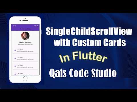 Flutter SingleChildScrollView with Dynamic/Custom Cards | Urdu/Hindi Beautifull UI  (Basic to Pro)