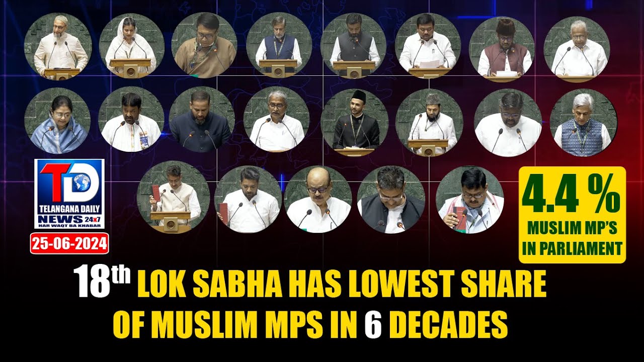 Muslim MP's Takes Oath || Eighteenth Lok Sabha has lowest share of ...