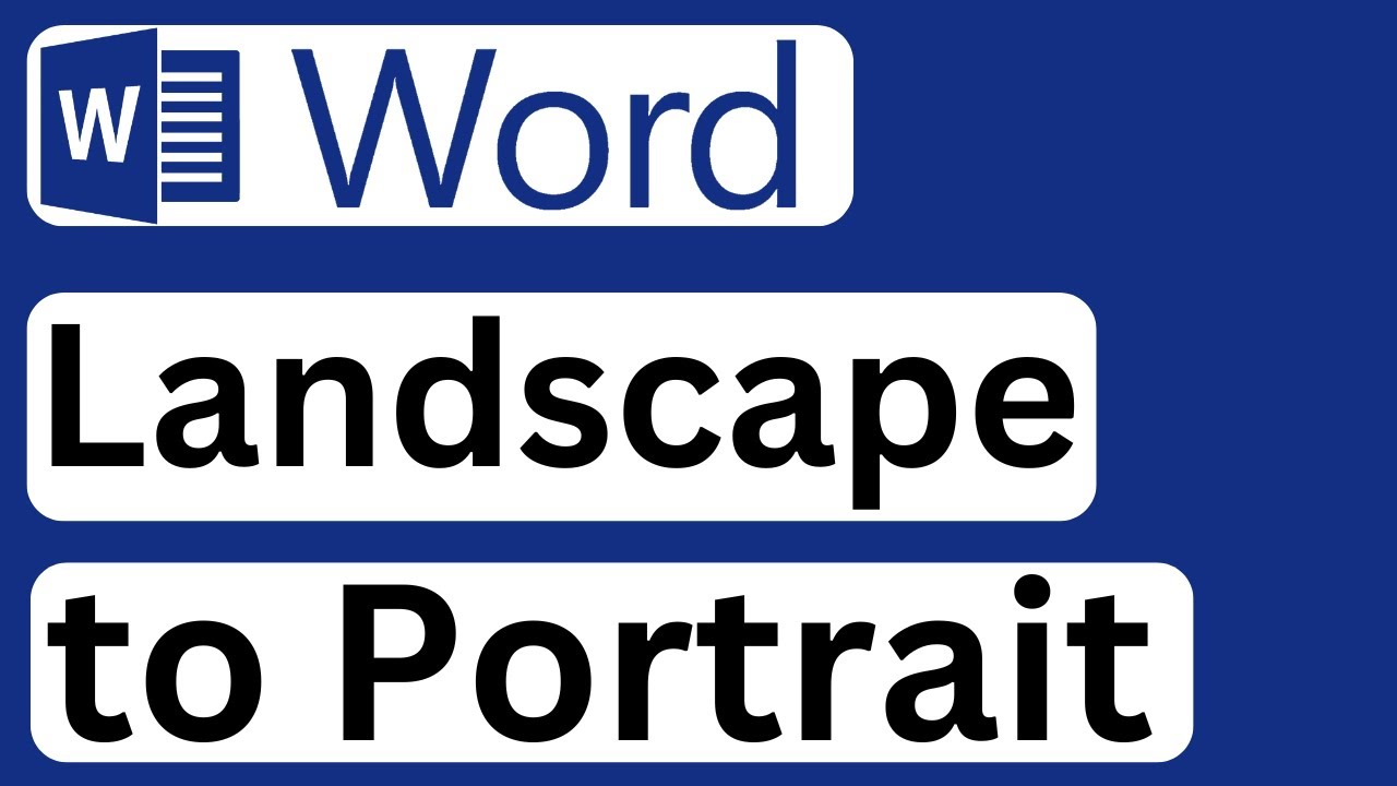 How to Change Landscape to Portrait in Word - Easy to Follow - YouTube