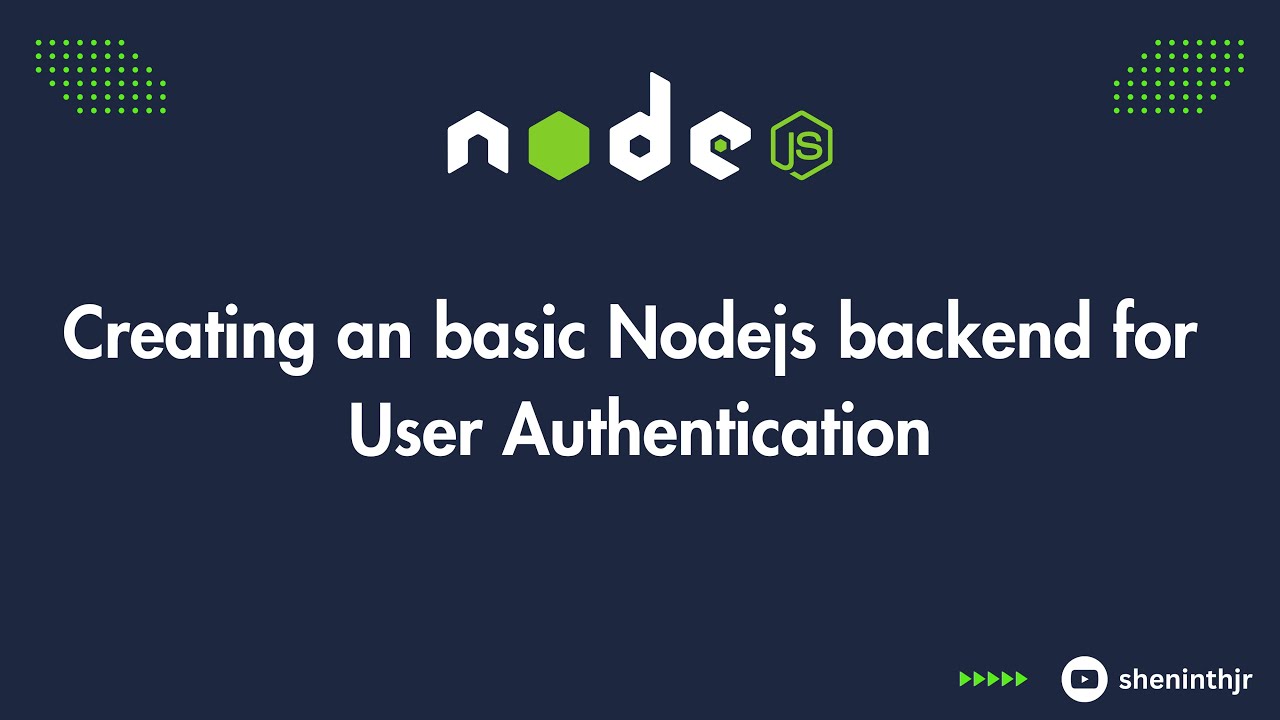 Creating an basic Nodejs backend for User Authentication - YouTube