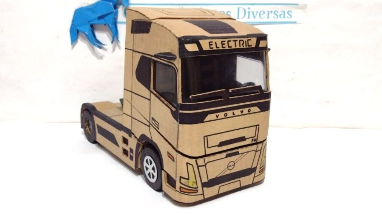 how to make a volvo FH out of cardboard - YouTube