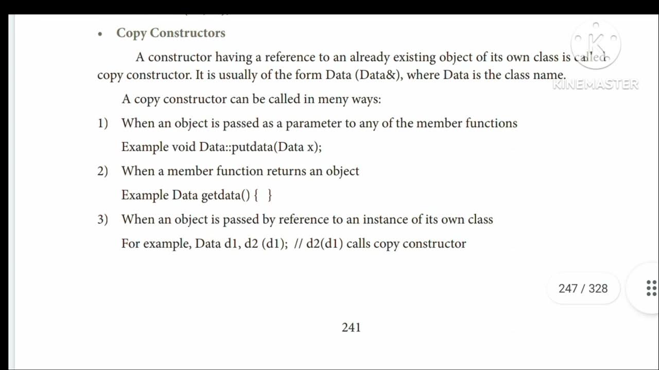 CLASS 11 COMPUTER SCIENCE CHAPTER-14 (PART 4 CONSTRUCTOR AND DESTRUCTOR ...