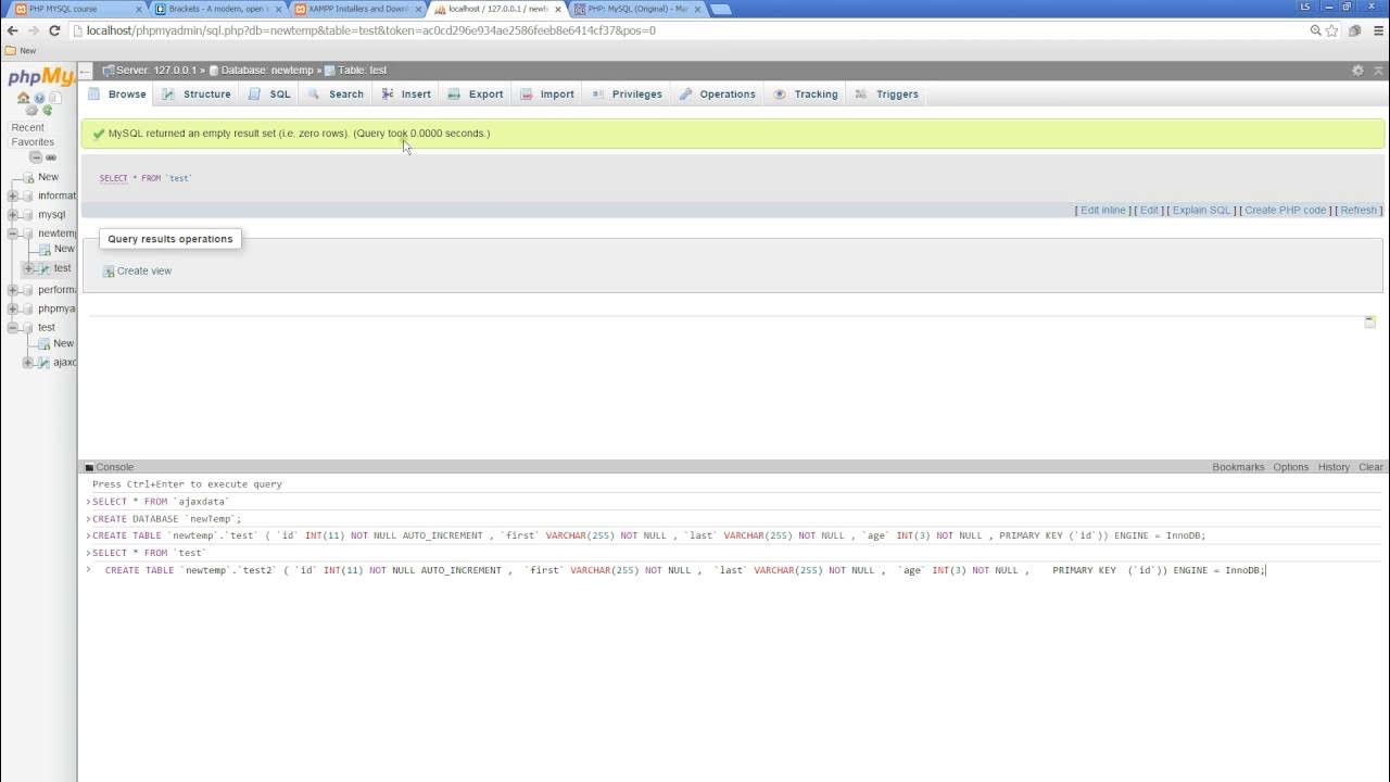phpmyadmin Tutorial 06 - How to configure phpmyadmin manage a table in phpmyadmin - YouTube