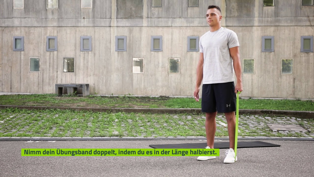 BARMER - Training mit dem Fitness-Band: Seitbeugen - YouTube