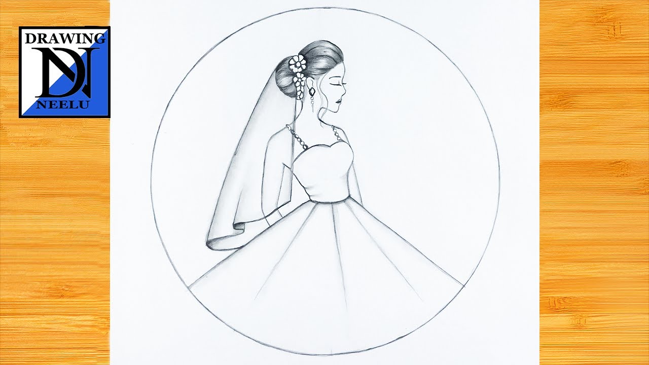 How to draw a girl with circle frame | Pencil sketch for beginner ...