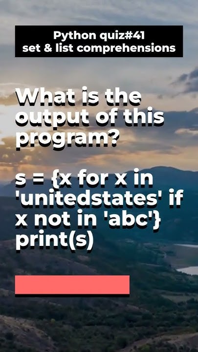 set & list comprehensions - YouTube