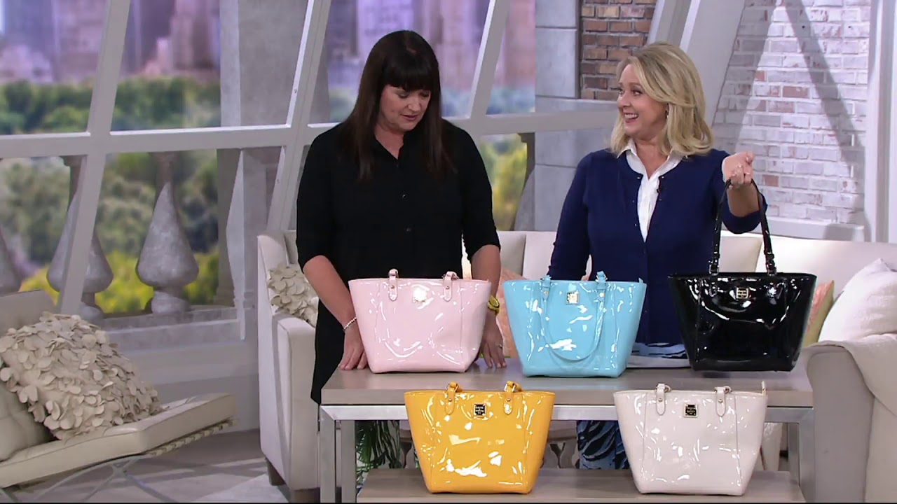 Dooney & Bourke Patent Leather Tote Handbag- Janie on QVC - YouTube
