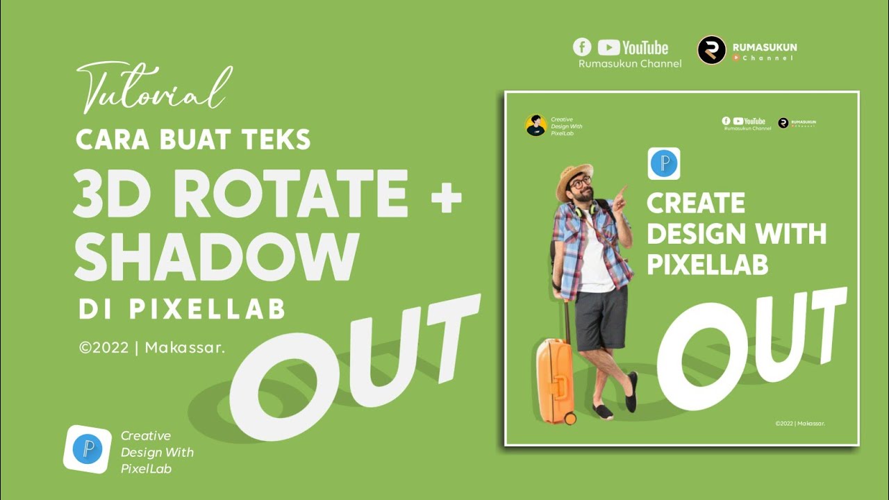 Tutorial Cara Buat Desain 3D Rotate + Shadow || di PixelLab. - YouTube