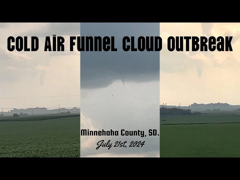 Cold Air Funnel Cloud Outbreak (SE South Dakota) - July 21, 2024 - YouTube