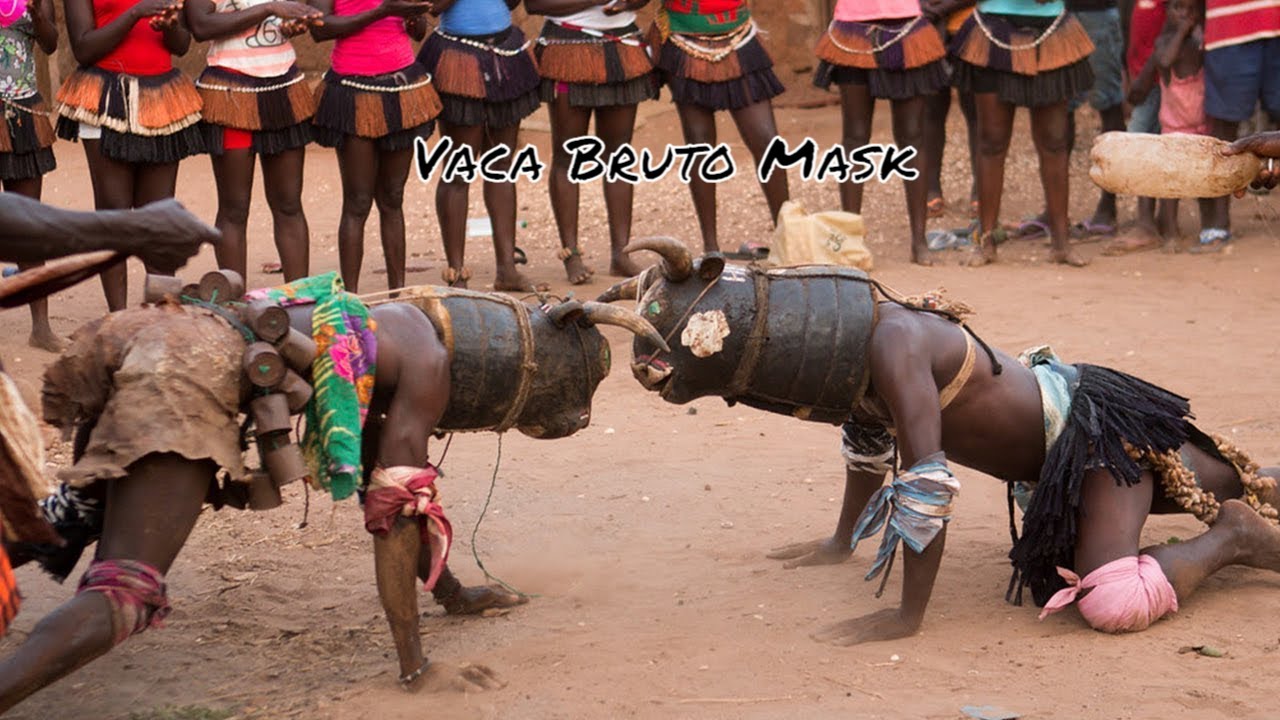 Bijago Men Dancing the Most Stunting Vaca Bruto Mask Dance In Bissau of ...