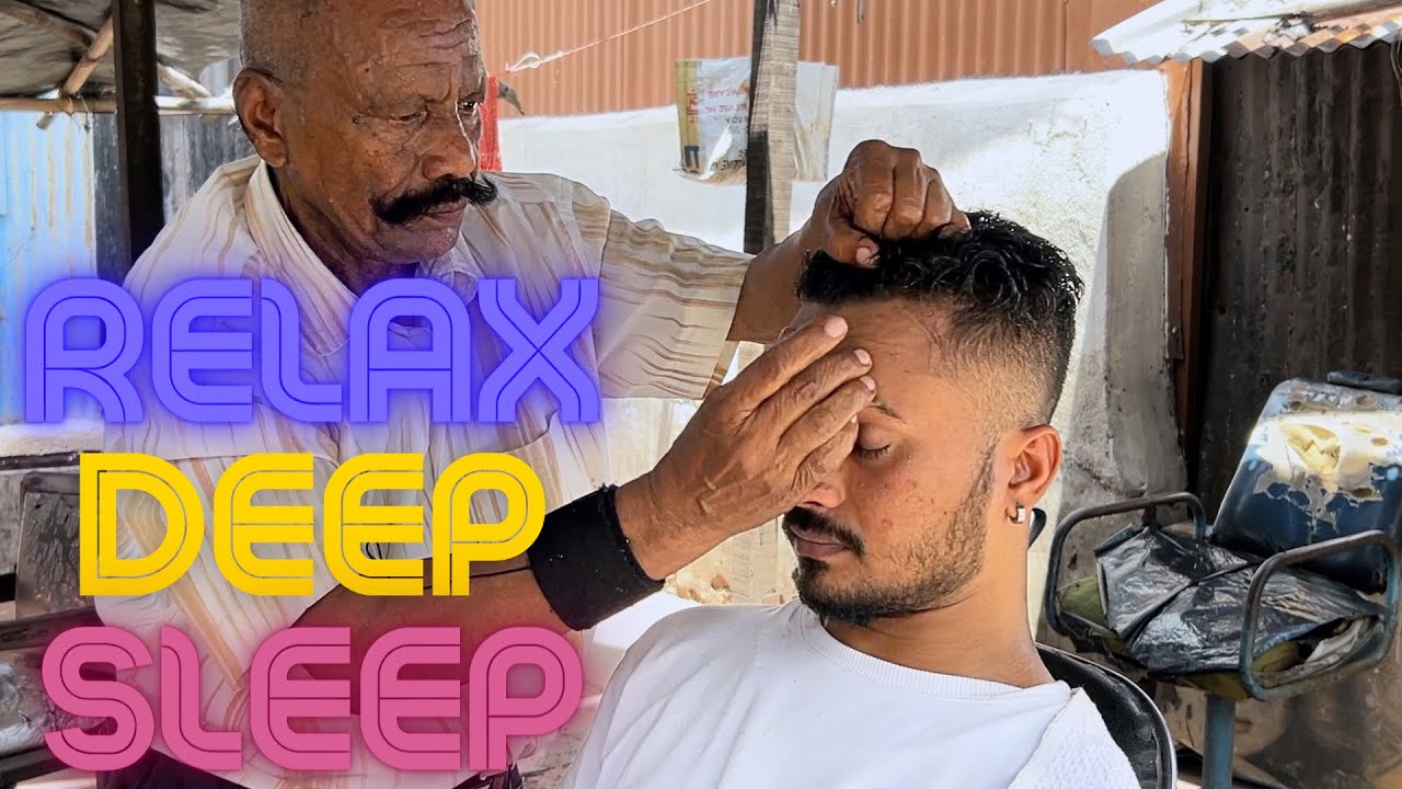 Great Baba barber relief Head Massage to relax hi client - Asmr Indian ...