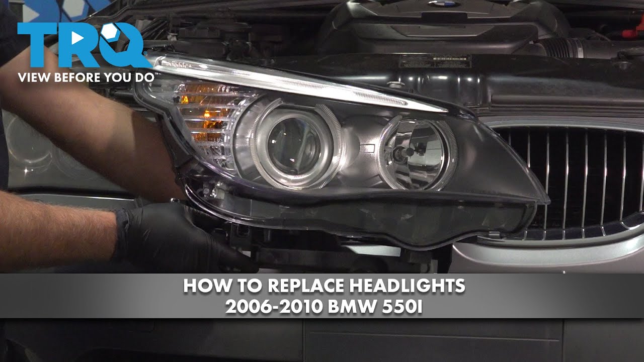 How to Replace Headlights 2006-2010 BMW 550i - YouTube