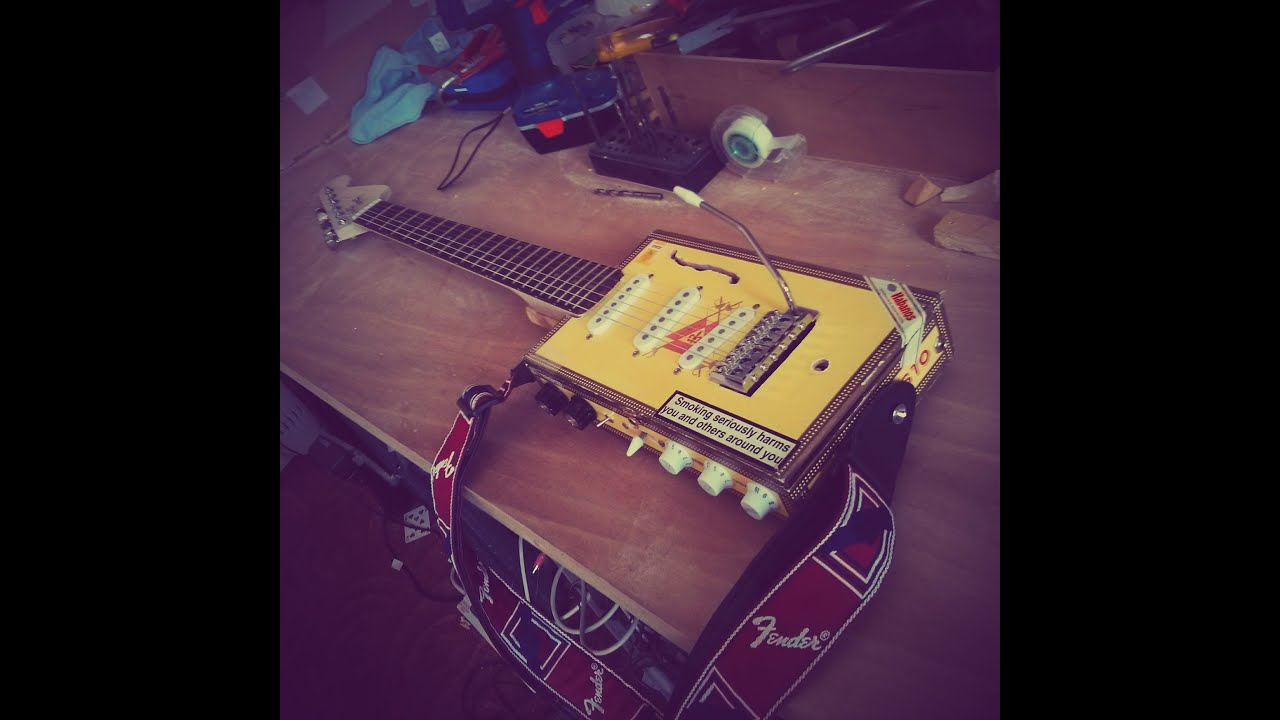 Strat Cigar Box Guitar w/ Inbuilt Amplifier - YouTube