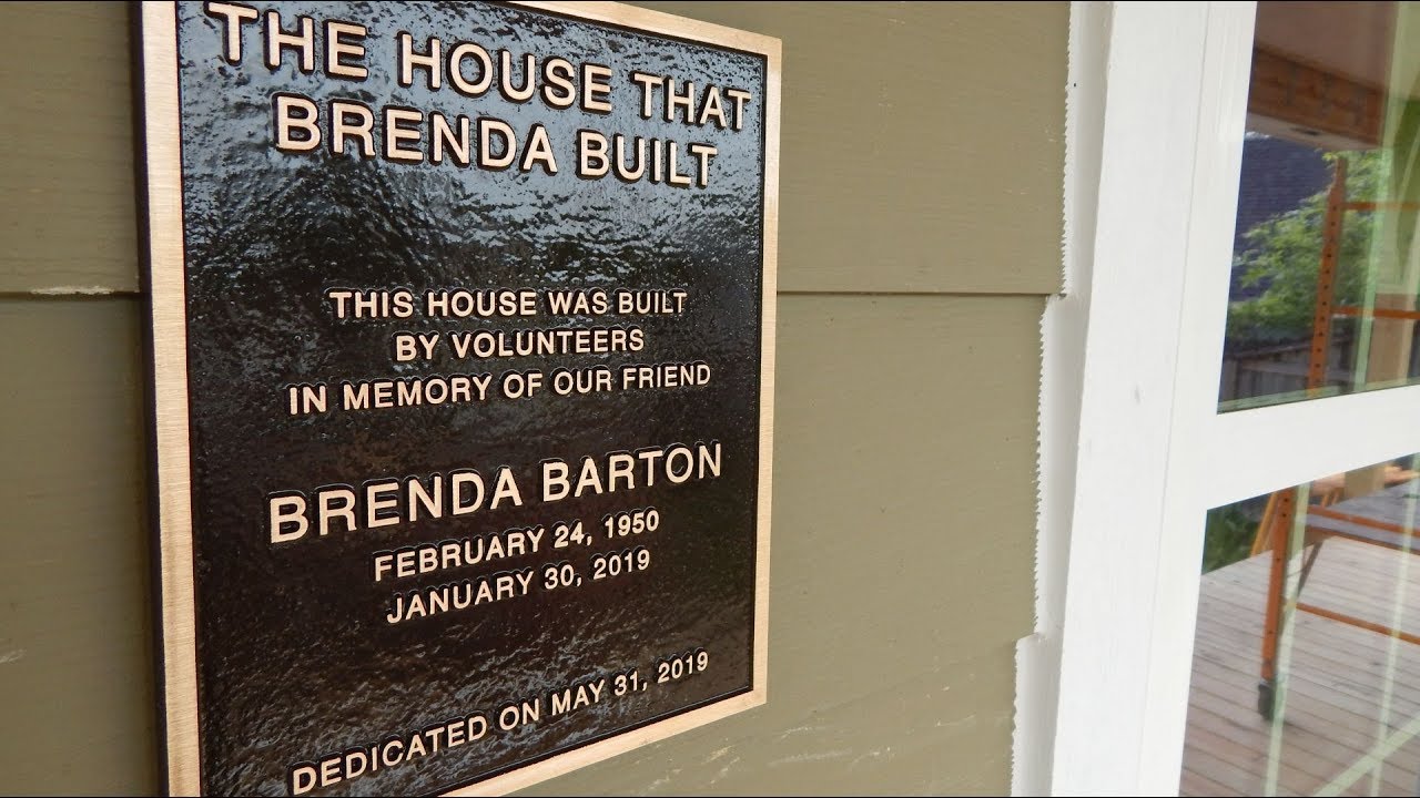 Remembering Brenda Barton at the Brenda Barton Memorial Build - YouTube