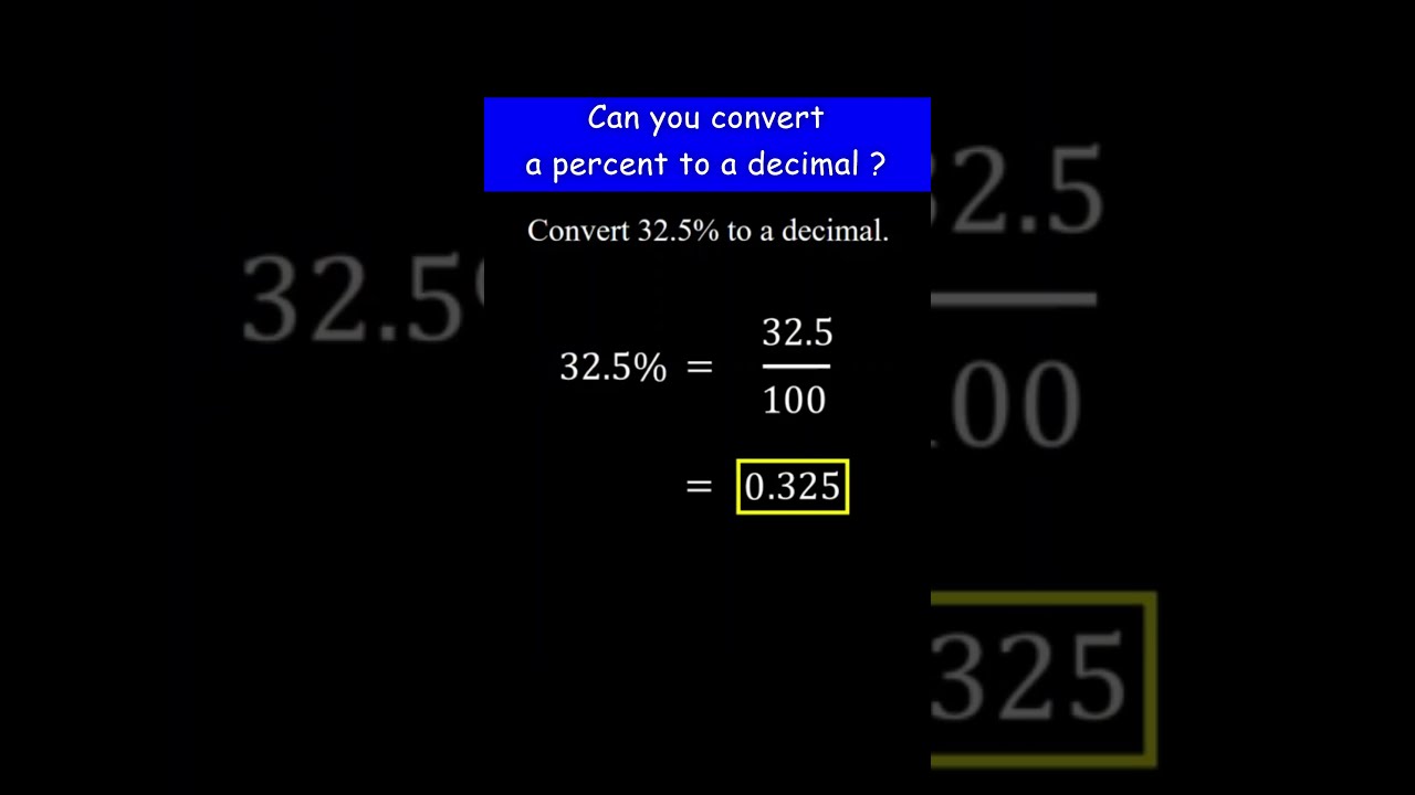 Convert 32 5 To A Decimal How To Convert A Percent To A Decimal Convert 32 5 To A Decimal How To Convert A Percent To A Decimal