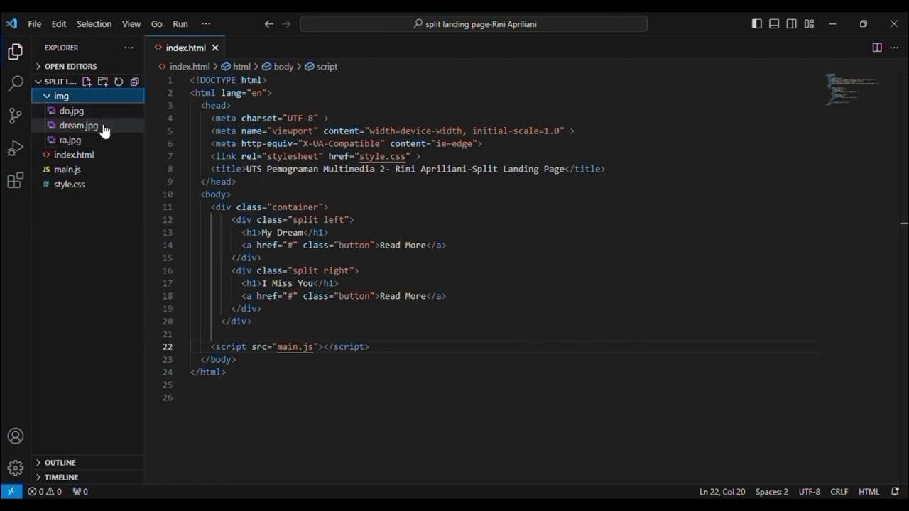 Split Landing Page with html CSS dan javascript - YouTube