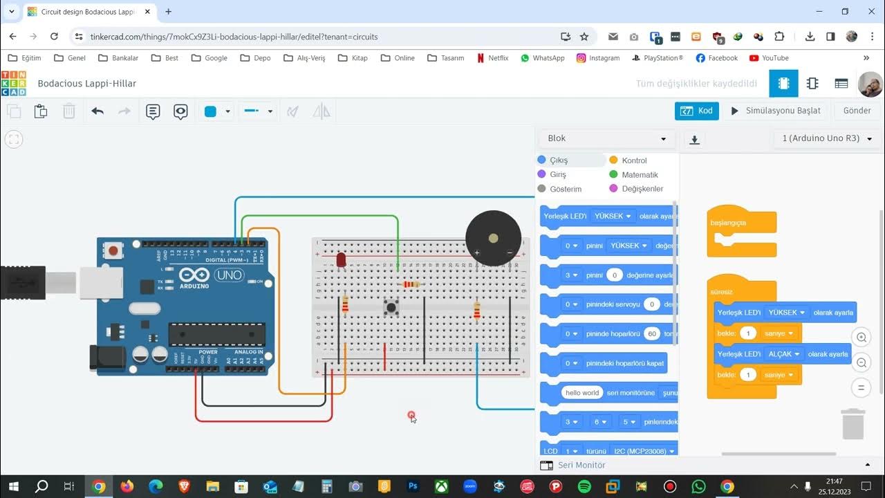 6 Uygulama Buton ile LED ve Buzzer Uygulaması - YouTube