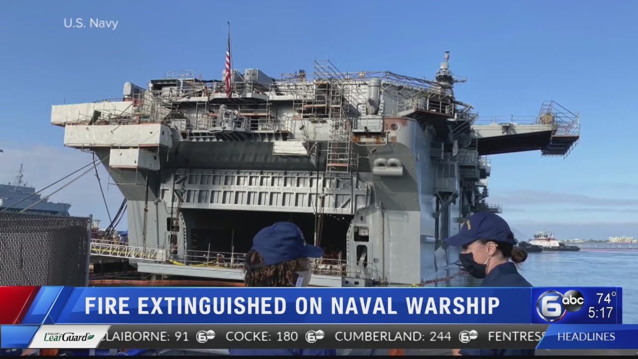 After 4 days, 2 explosions, Navy warship fire extinguished - YouTube