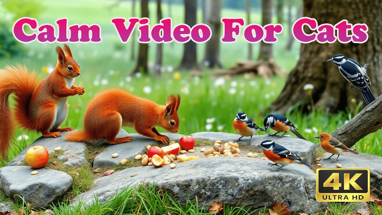 Meow Cat Sounds from Birds! | 8 Hour Cat TV with No Ads | Cat Sounds ...