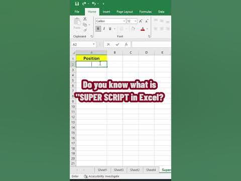 SUPER SCRIPT in Excel Sheet #youtubeshorts #exceltips #superscript #exceltipsandtricks #excel ...