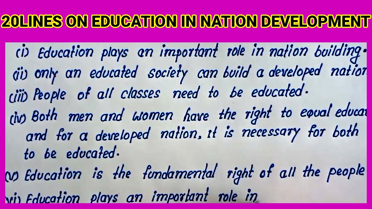20 Lines on Education in Nation Development | Write 20 Points About ...