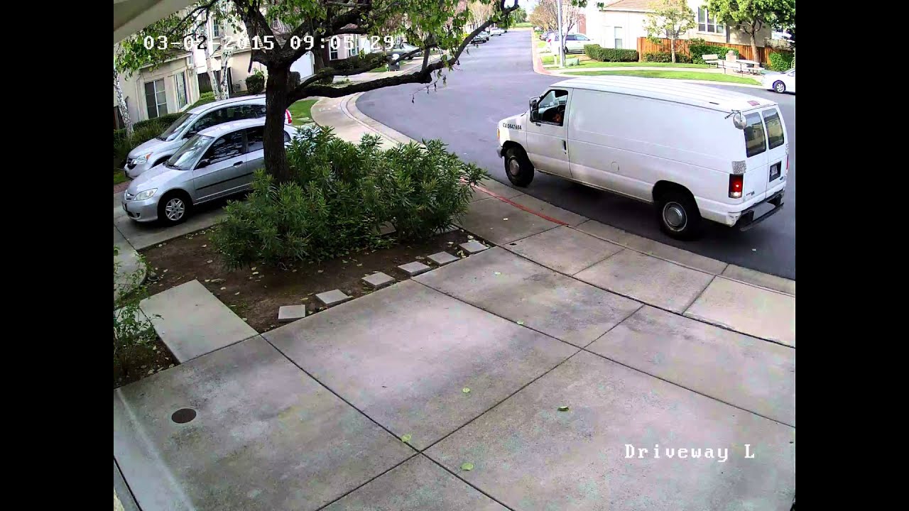 Amazon/Ontrac delivery van hits my minivan twice, view from camera 2 ...